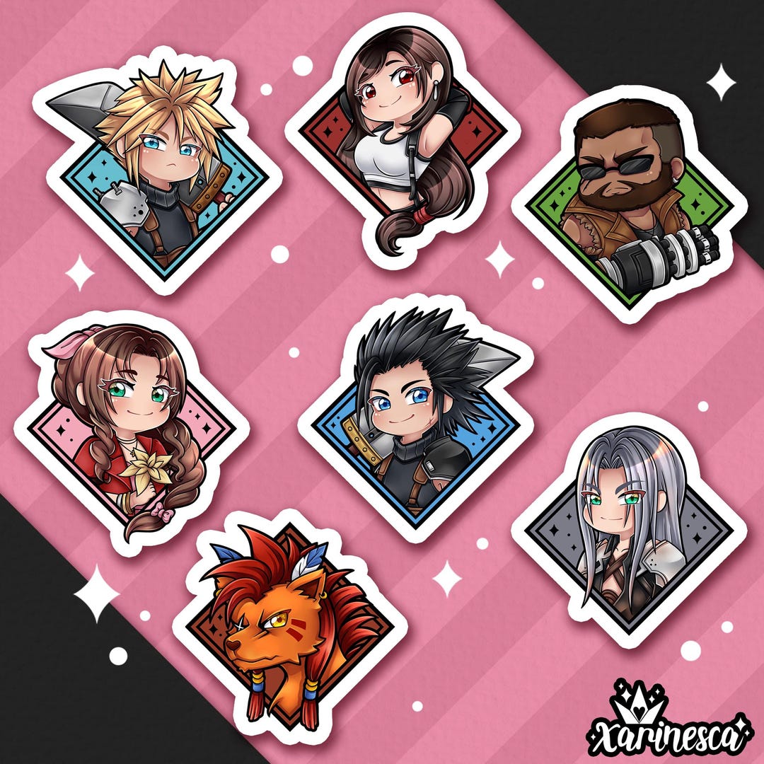 FF7 Chibi Vinyl Weatherproof Sticker // Cloud // Tifa // Barret ...
