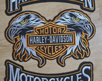 Harley Davidson Patch 3 Piece Eagle Patches for Jacket Motorcyclist ...