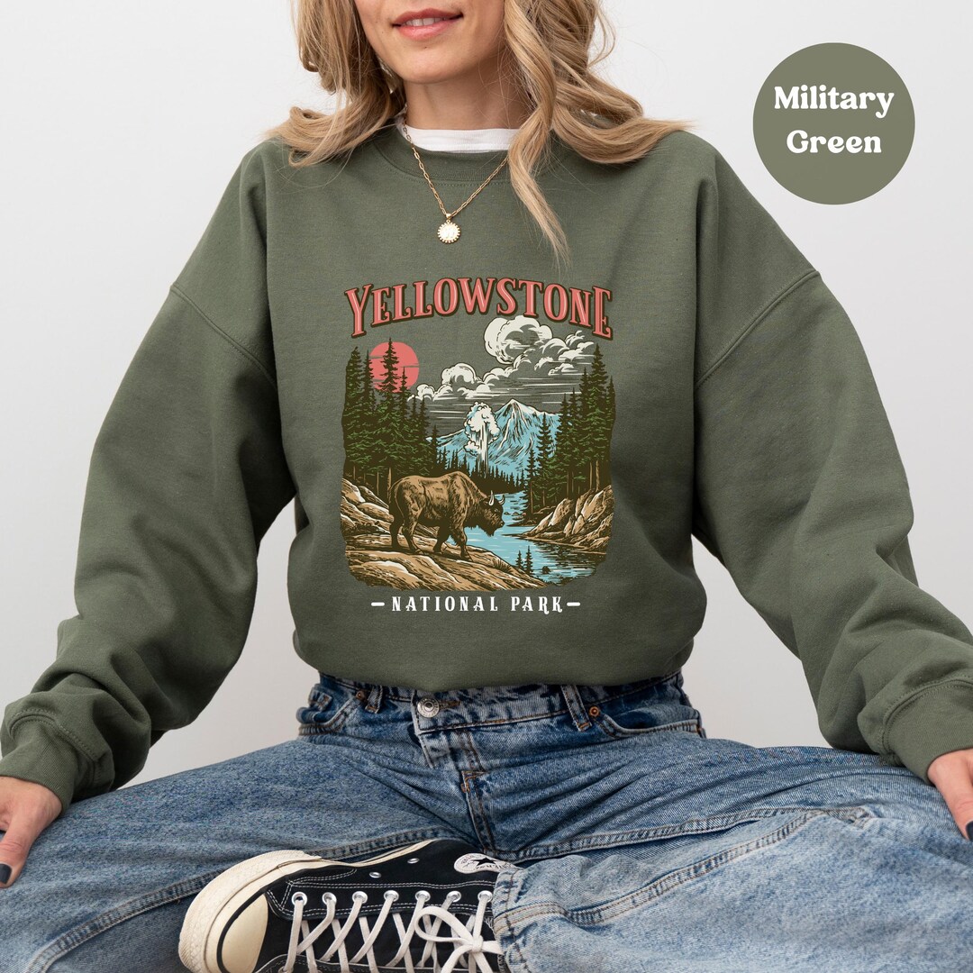 Vintage Yellowstone National Park Sweatshirt, Montana Sweater, Montana ...