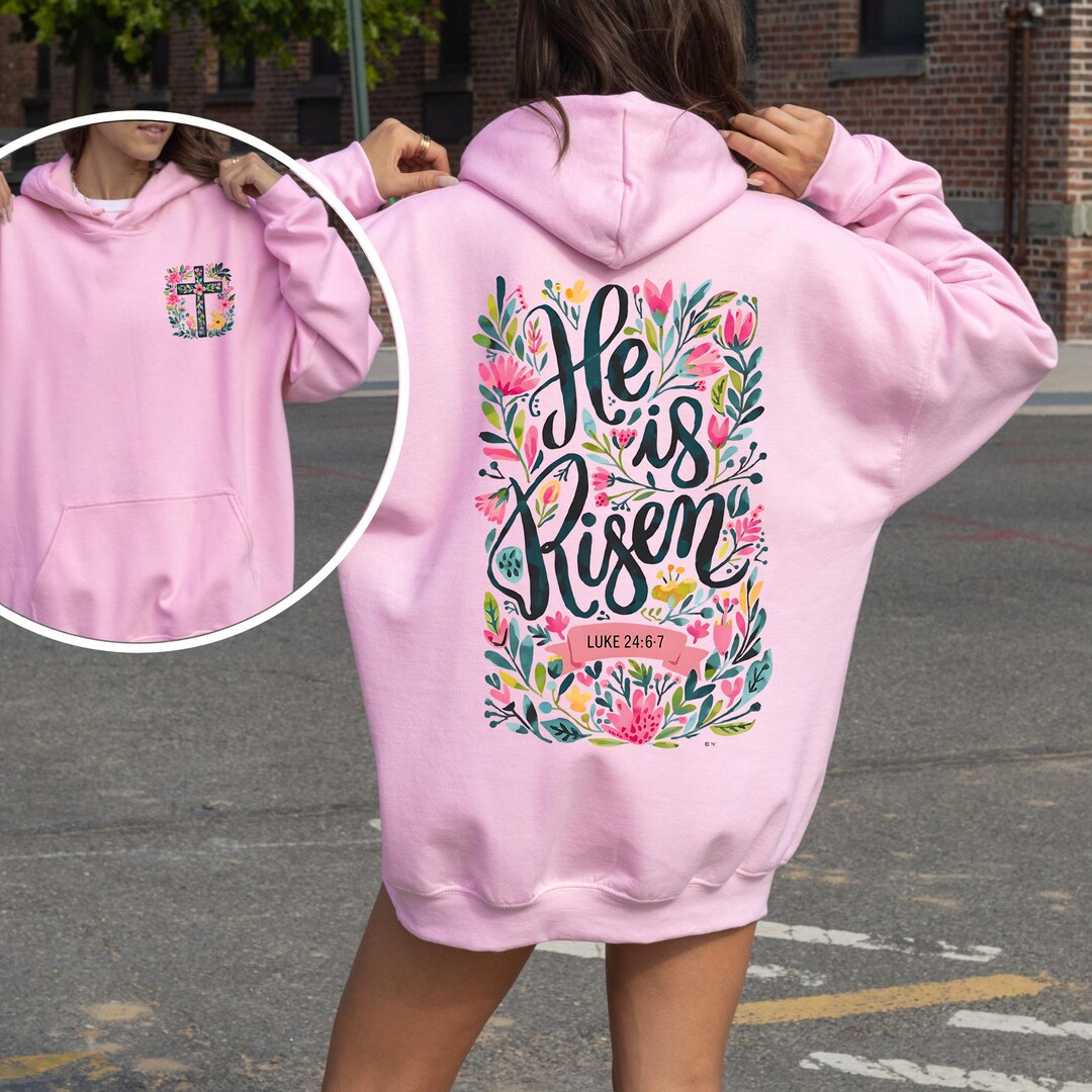 He is Risen Sweatshirt, Easter Hoodie, Easter Sweatshirt, Jesus Easter ...