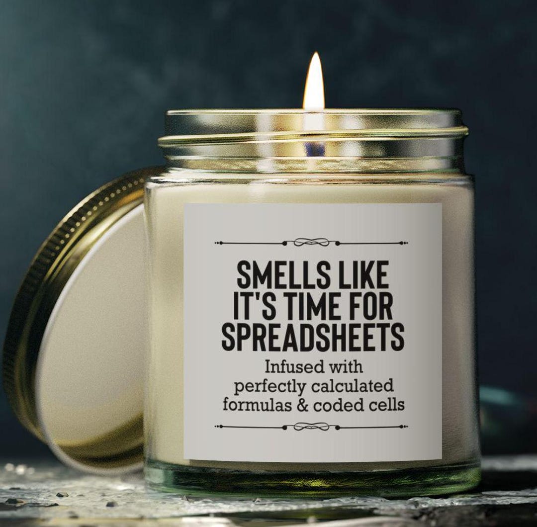 Funny Spreadsheet Candle Gift: Humor for Accountants & Data Analysts - Etsy