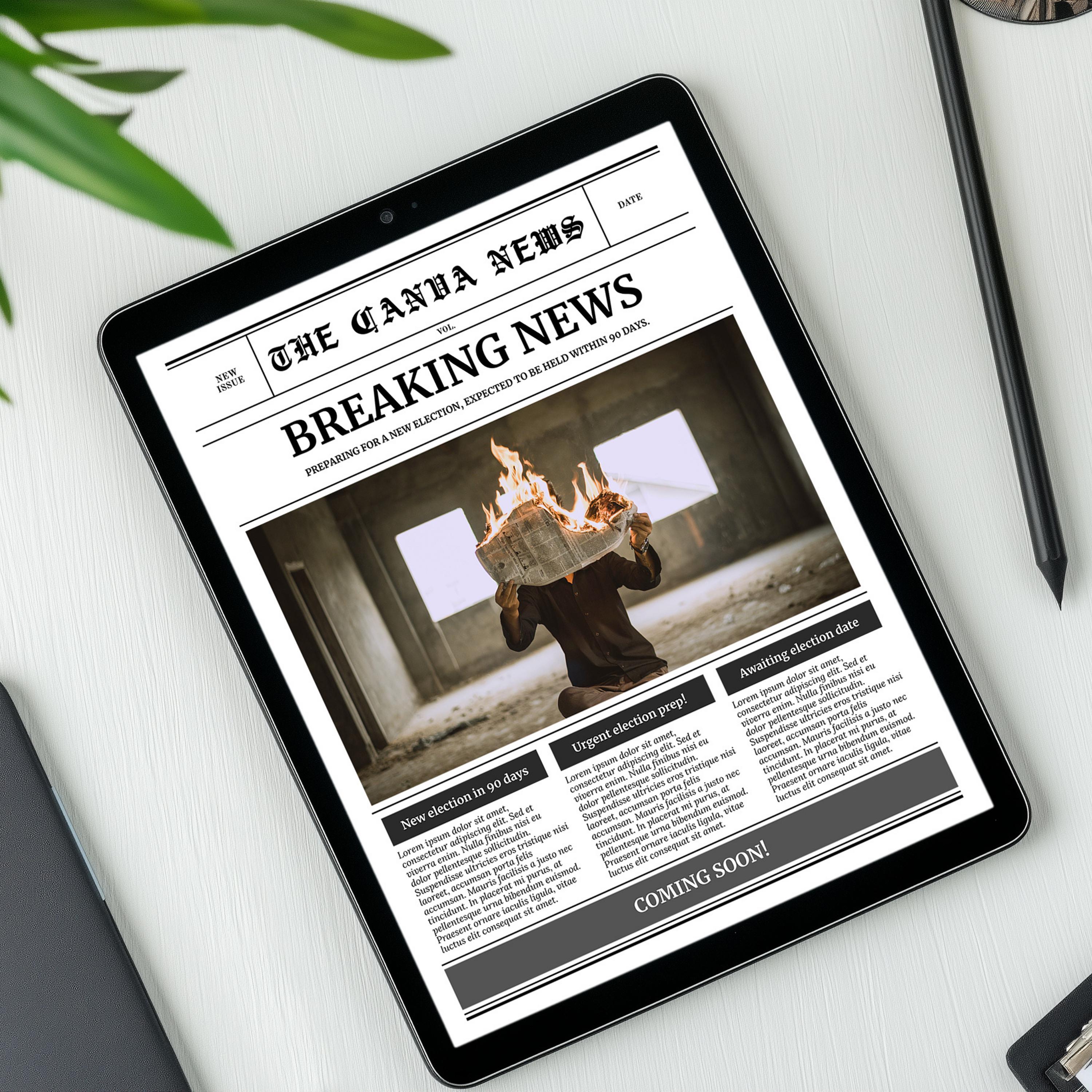 Canva Newspaper Editable Templates |printable Fake Newspaper Template ...