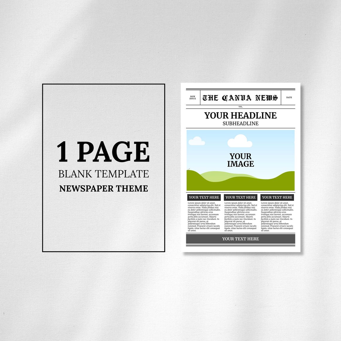 Canva Newspaper Editable Templates |printable Fake Newspaper Template ...