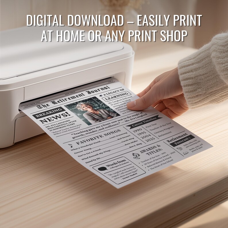 Editable Canva Retirement Newspaper Template | Retirement Party ...