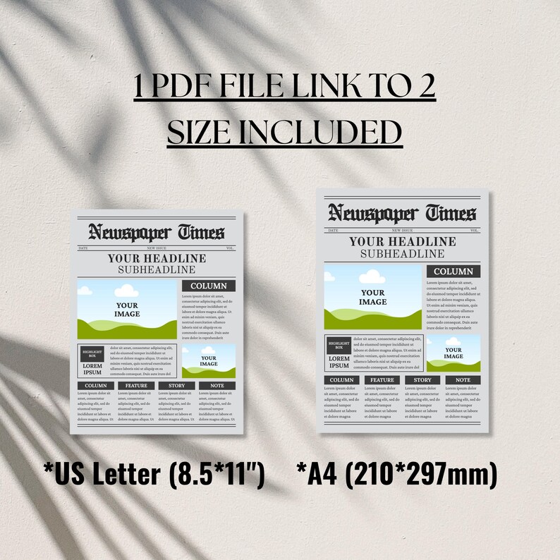 Canva Newspaper Editable Templates |printable Fake Newspaper Template ...