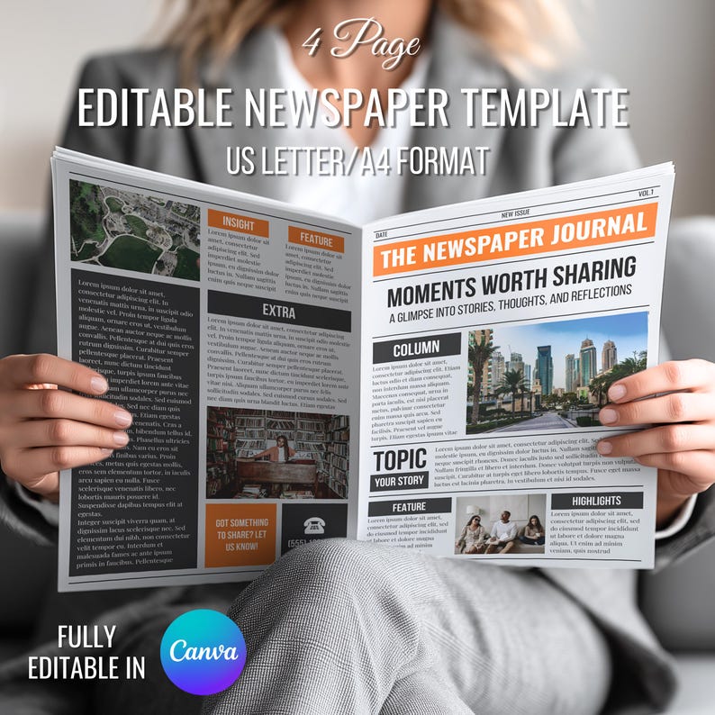 Canva Newspaper Editable Templates |printable Fake Newspaper Template ...