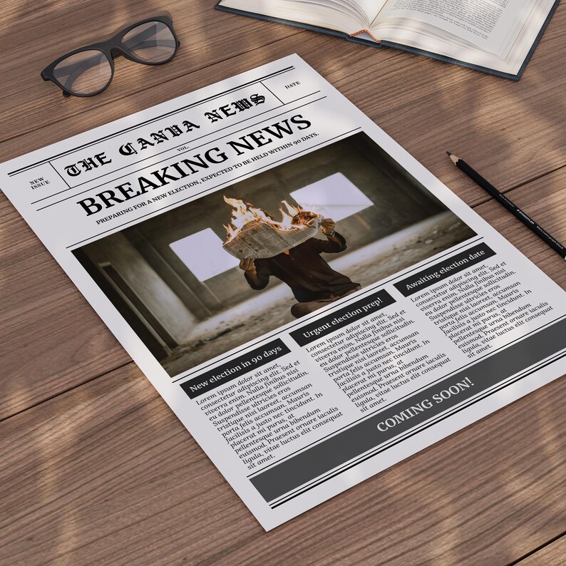 Canva Newspaper Editable Templates |printable Fake Newspaper Template ...
