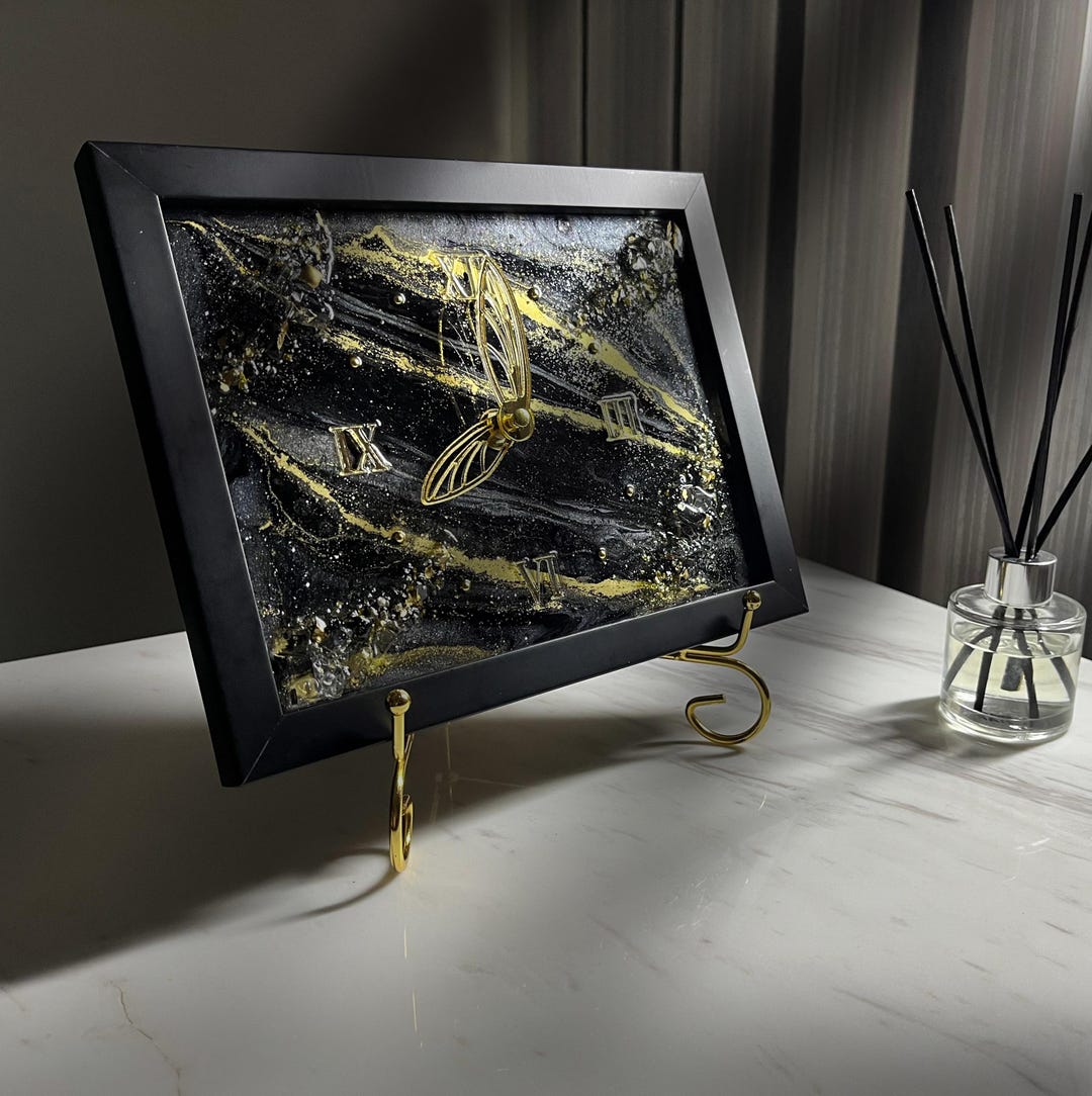 Black Titanium Table Clock - Etsy