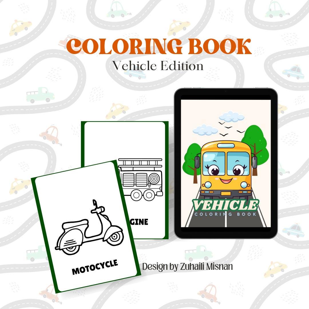 30 Vehicle Coloring Pages for Kids | Kids Coloring | Transport Coloring ...