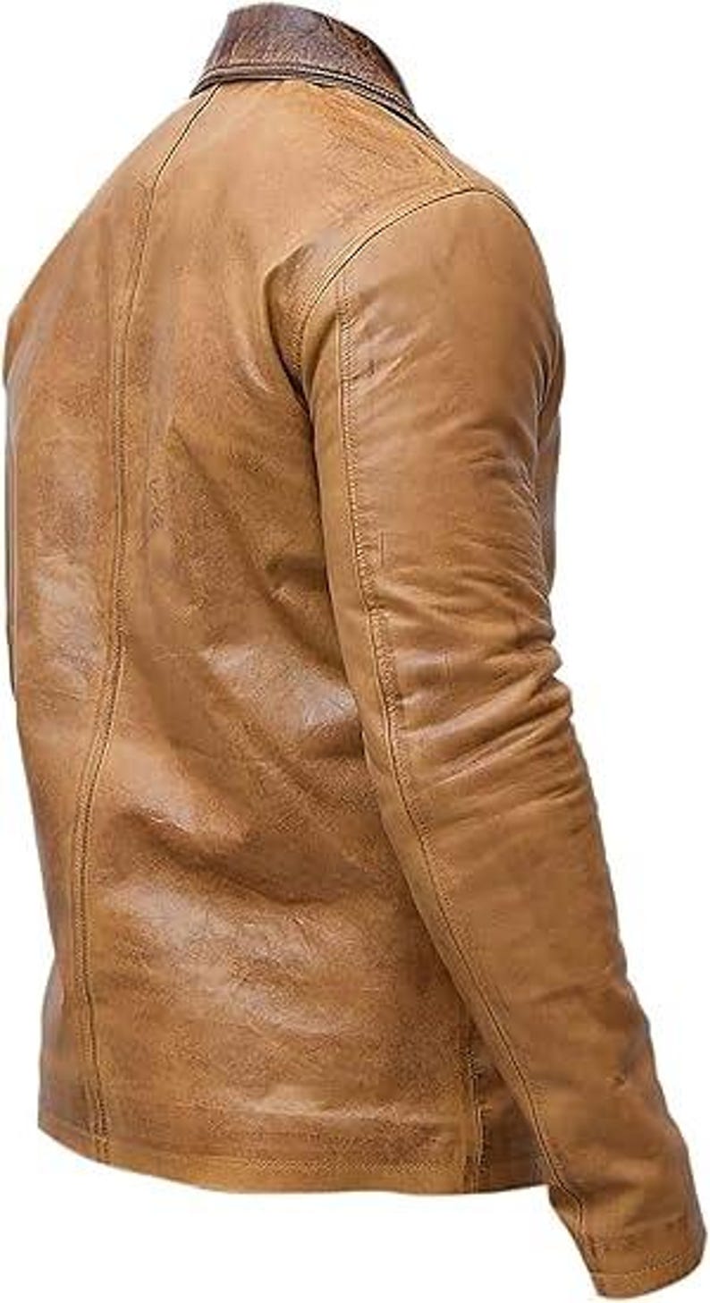Mens RDR2 Arthur Morgan Tan Brown Leather Jacket Dead Red Gaming ...