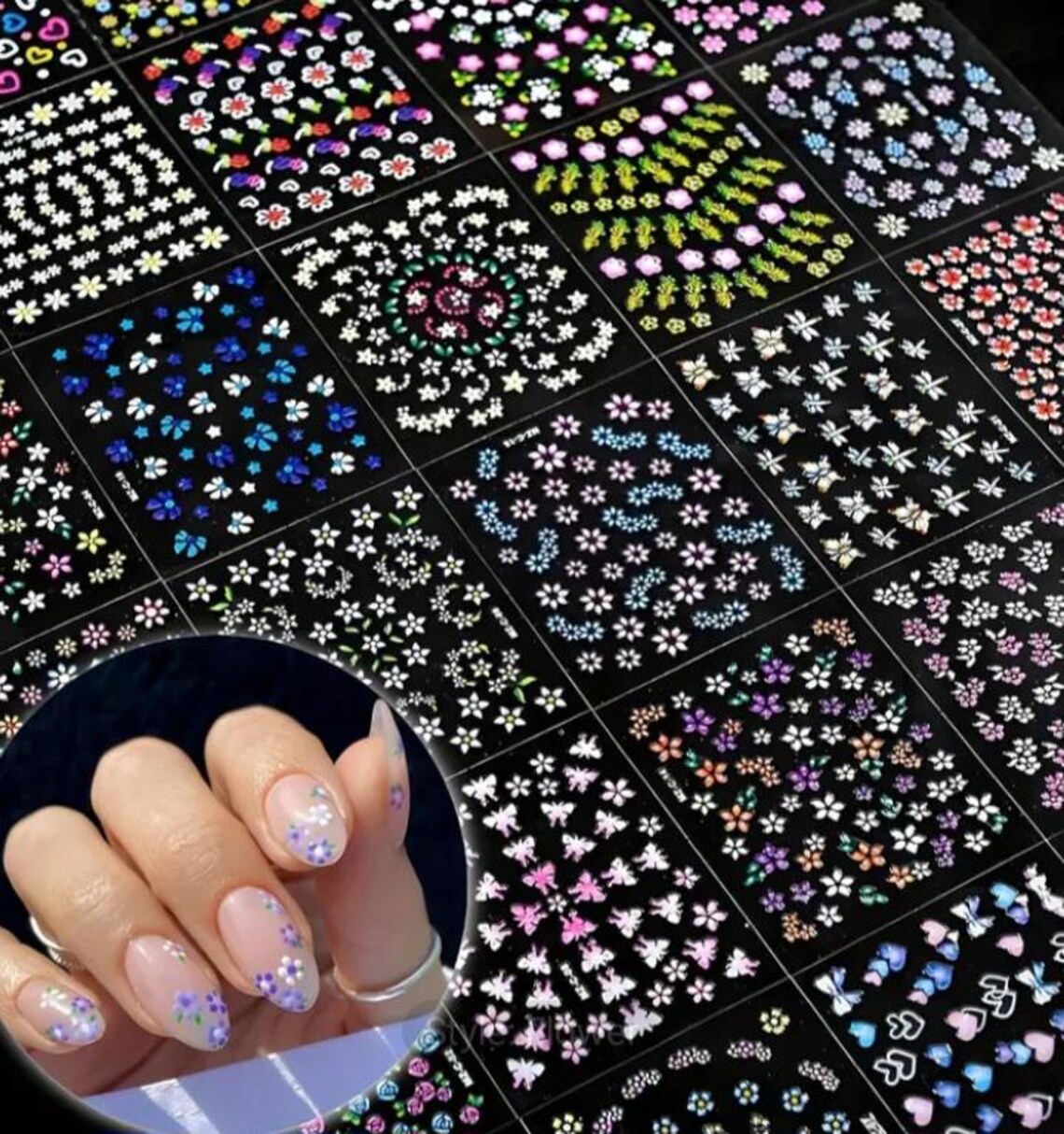 Multiple Sheets Nail Art Stickers.self Adhesive - Etsy