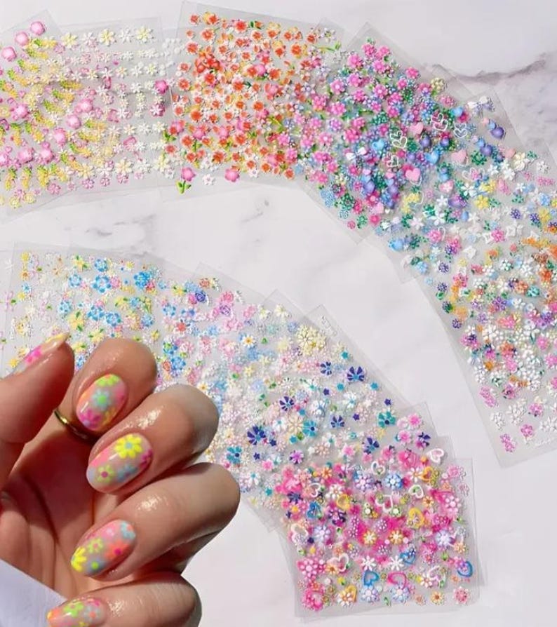 Multiple Sheets Nail Art Stickers.self Adhesive - Etsy
