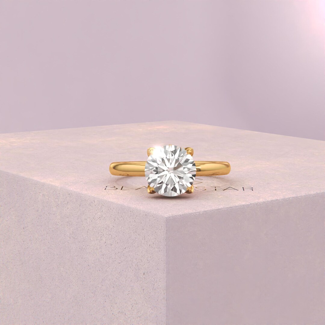 4 Carat Round Brilliant E VS1 Lab Grown Diamond Solitaire Ring | Two ...