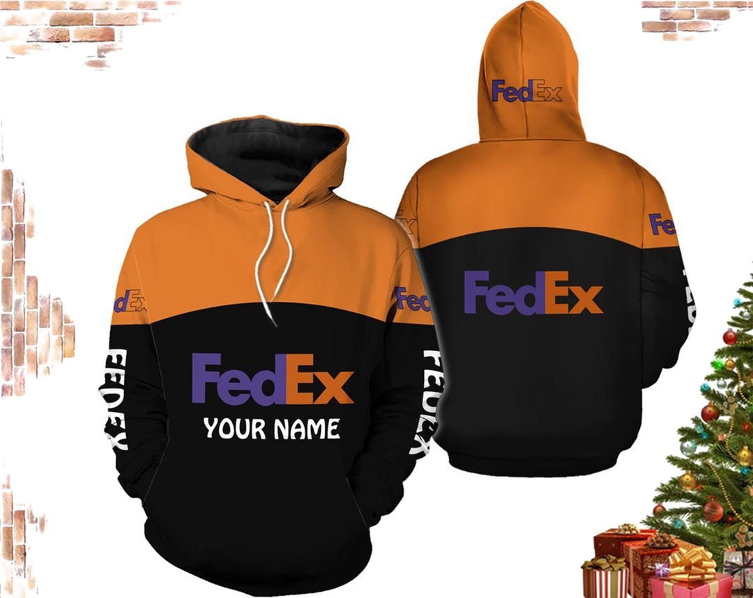 Fedex Express Orange Half Black 3D Hoodie Delivery Driver, Fedex Hoodie ...