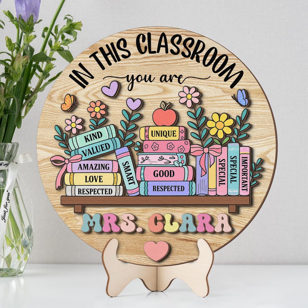 Custom Teacher Name Sign, Classroom Teacher Gift, Personalized ...