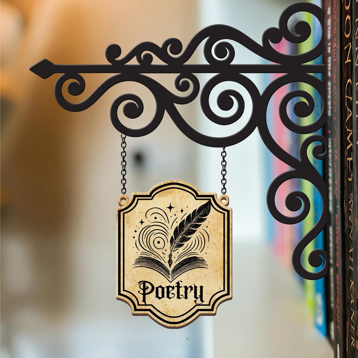 Custom Poetry Book Tavern Wooden Signs, Booktok Gift, Library ...