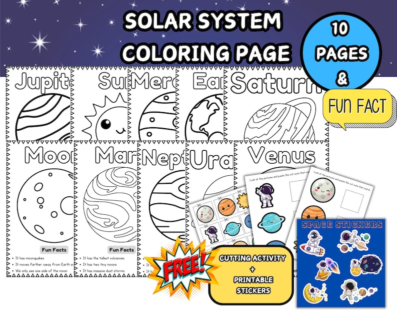 Printable Solar System Coloring Pages | Fun Facts About the Planets ...