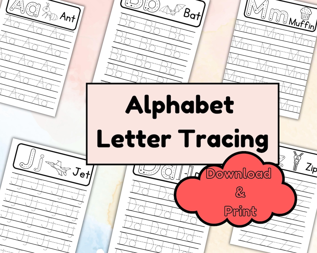 Uppercase & Lowercase Alphabet Tracing Worksheets – Printable PDF - Etsy