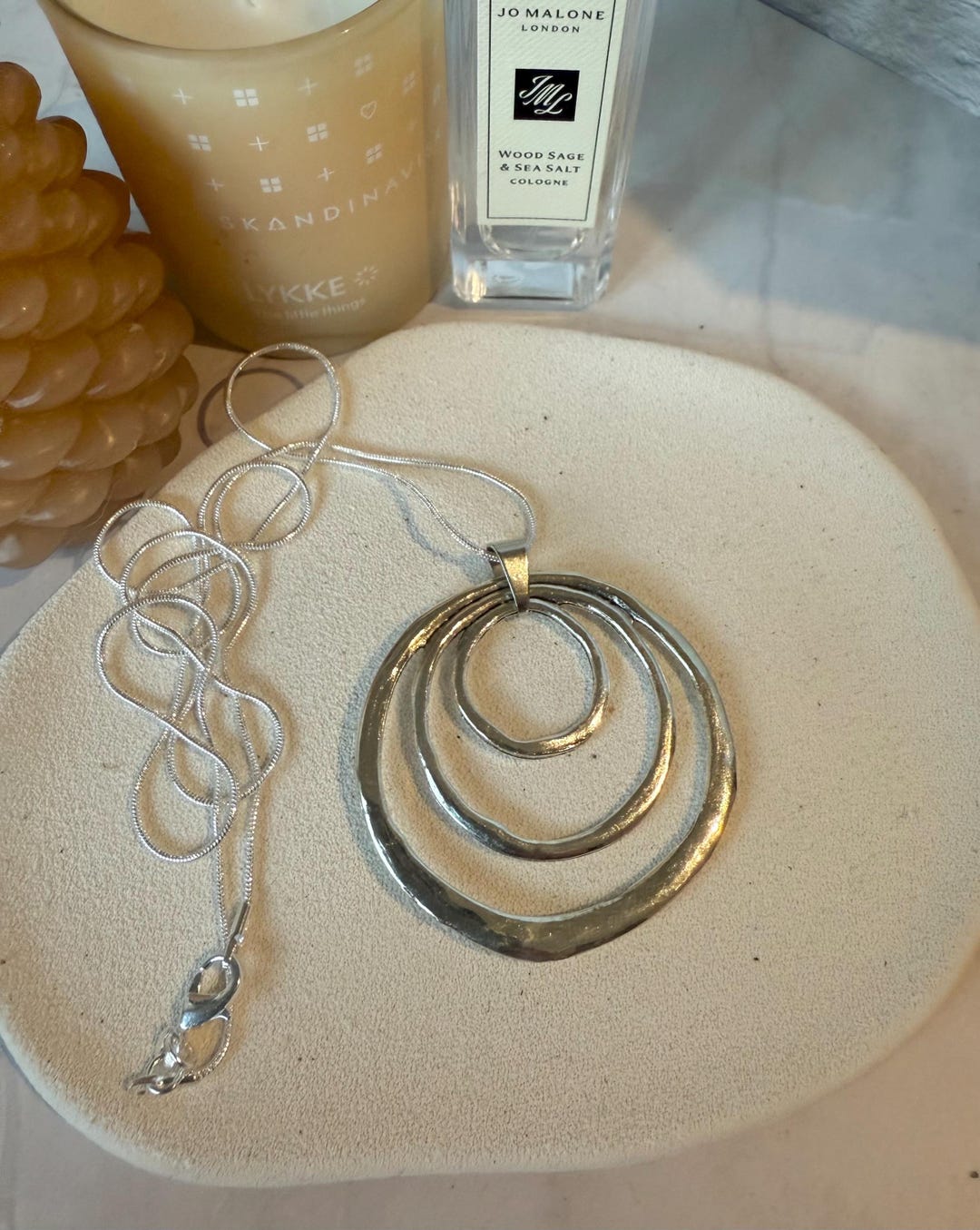 Silver Circles Statement Pendant Necklace - Etsy