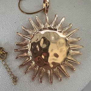 Gold Large Sun Pendant Necklace - Etsy