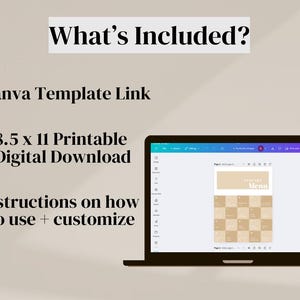 Customizable + Editable Monthly Menu Calendar Template – Printable Meal ...