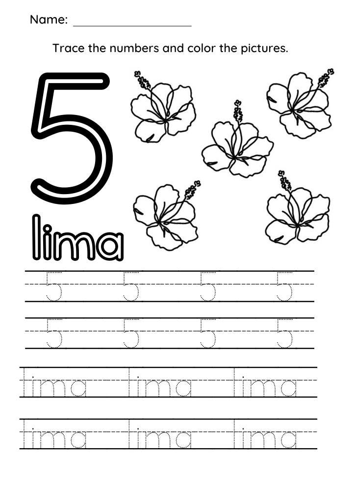 Counting in Samoan: Printable Coloring Pages for Kids Digital Download ...