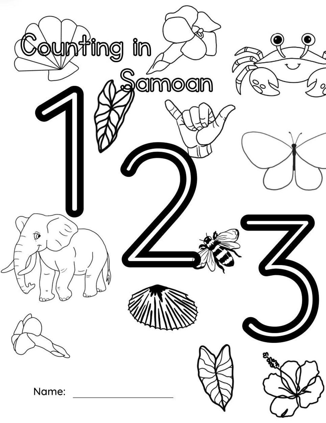 Counting in Samoan: Printable Coloring Pages for Kids | Digital ...