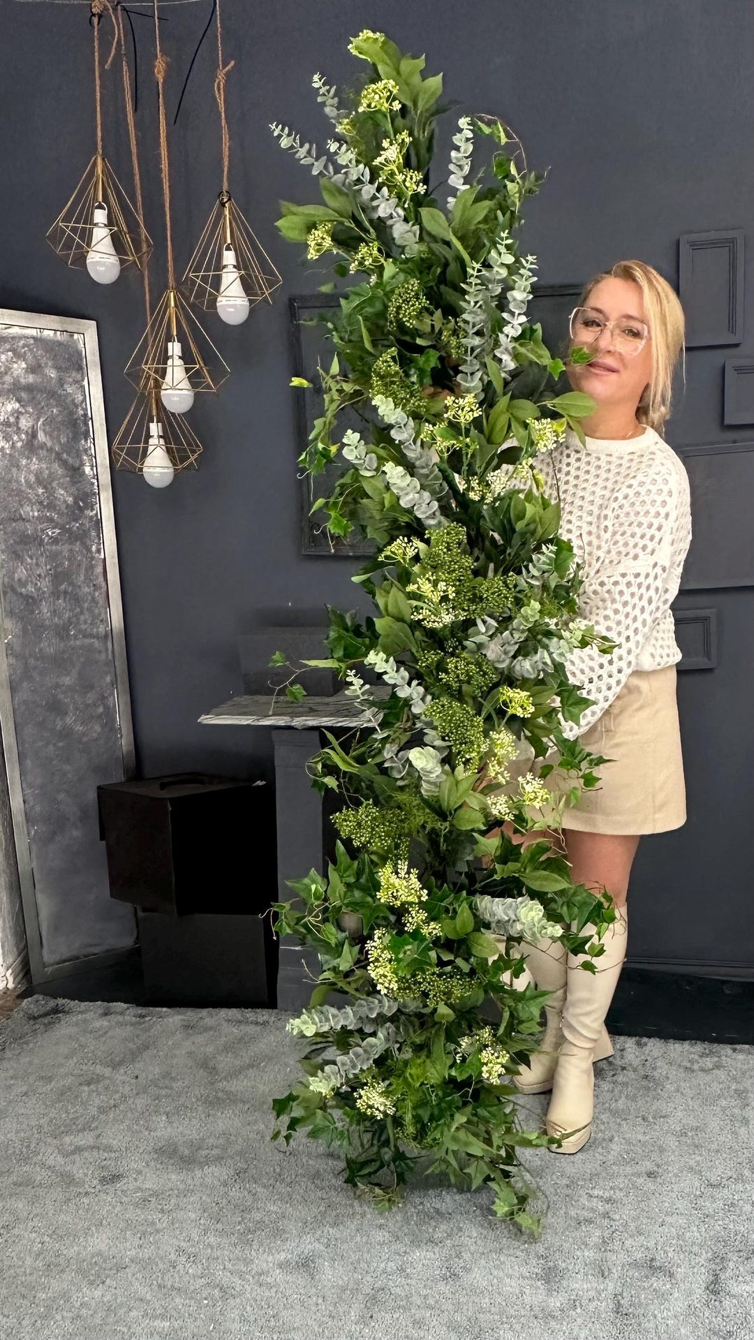 Elegant Greenery Garland With Eucalyptus Artificial Plant Decor Real ...