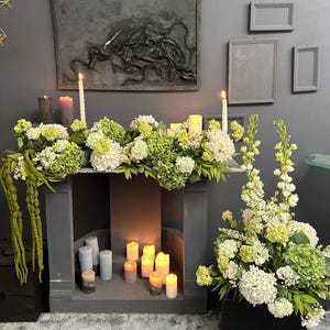 Elegant Greenery Garland With Hydrangea and Lilac Long Artificial ...