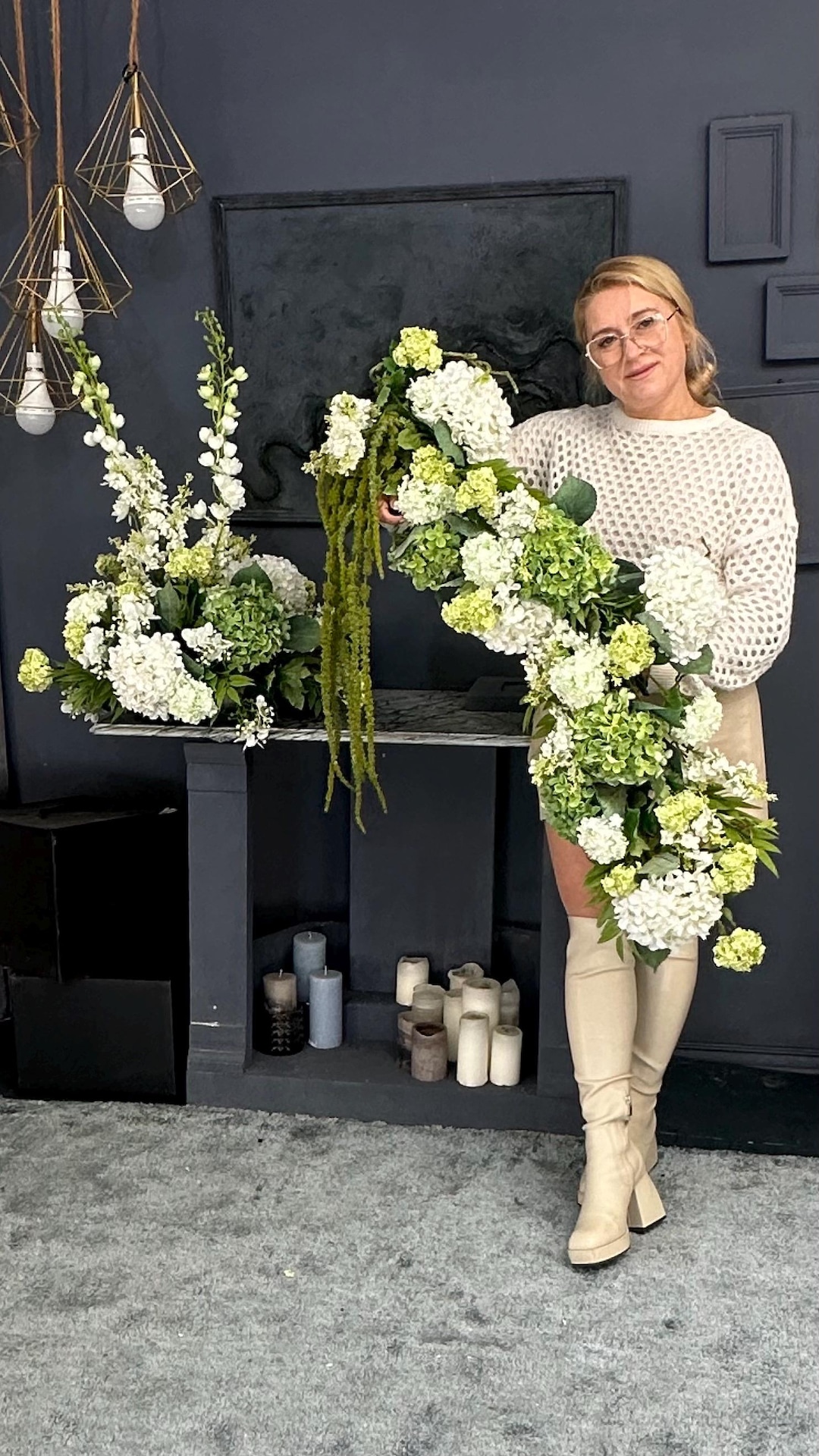 Elegant Greenery Garland With Hydrangea and Lilac Long Artificial ...