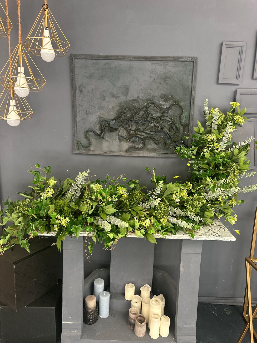 Elegant Greenery Garland With Eucalyptus Artificial Plant Decor Real ...