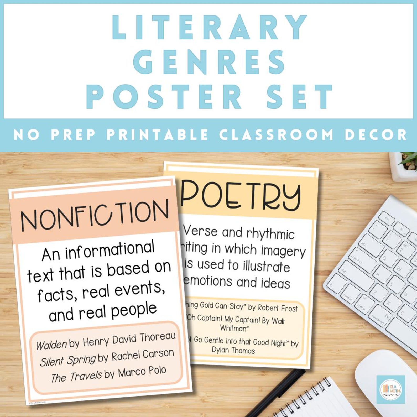 Literary Genres Posters | 19 Printable Posters for ELA Classroom - Etsy