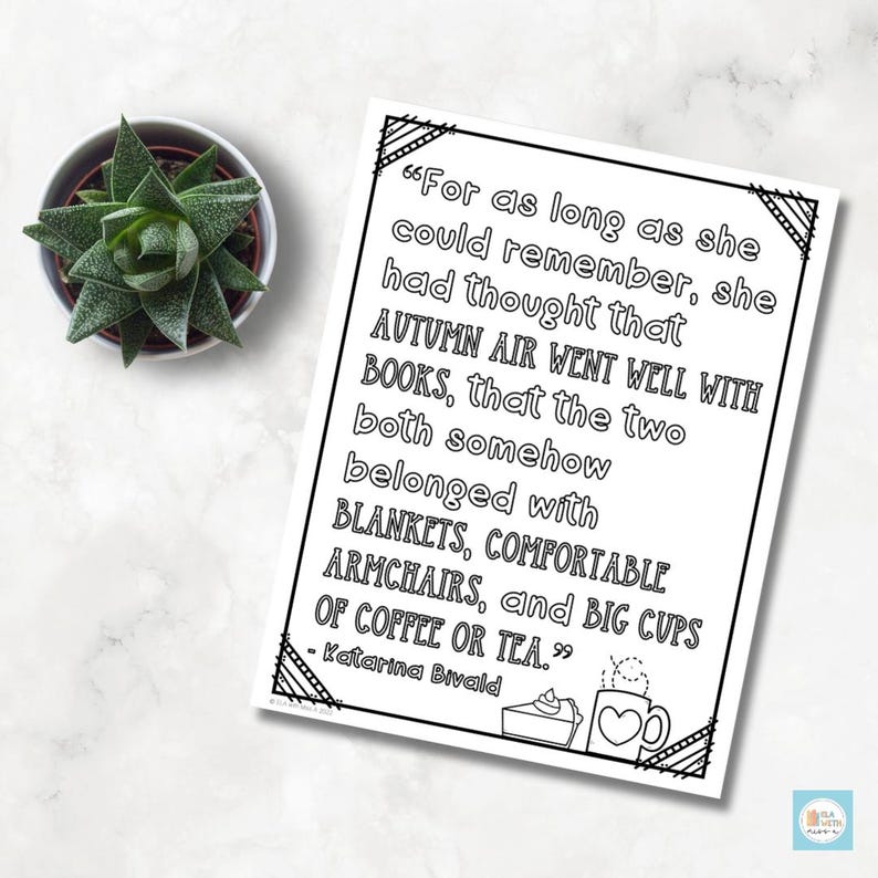 Fall Coloring Pages | Mindfulness Activity for ELA Classroom | Autumn ...