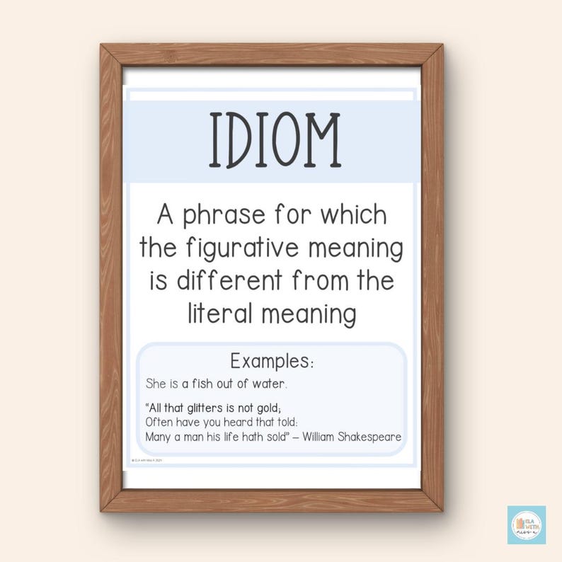 Figurative Language Posters | 15 Printable Posters - Etsy