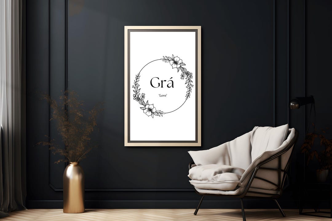 Set of 3 Grá Irish Prints, Grá Definition Print, Ireland Print, Irish ...