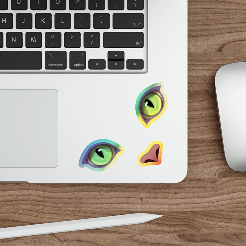 Holographic Stickers - Stay Curious Cat Eyes by Curious Oddity - Water ...