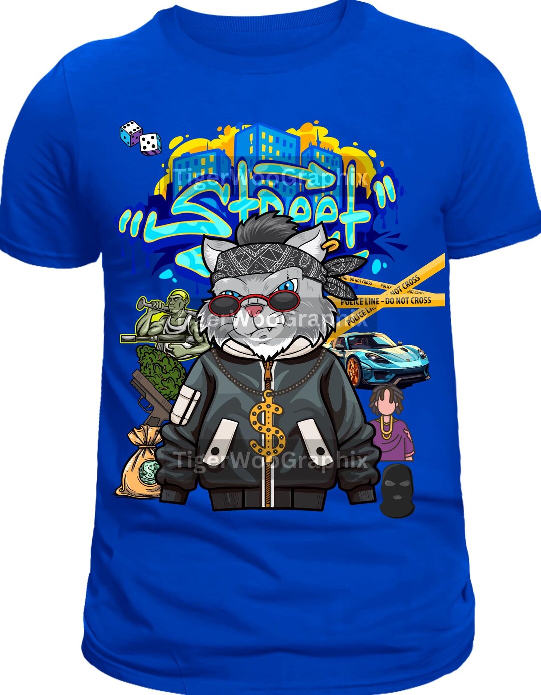 Thug Life Street Cat PNG Digital Download File | PNG Digital Download ...