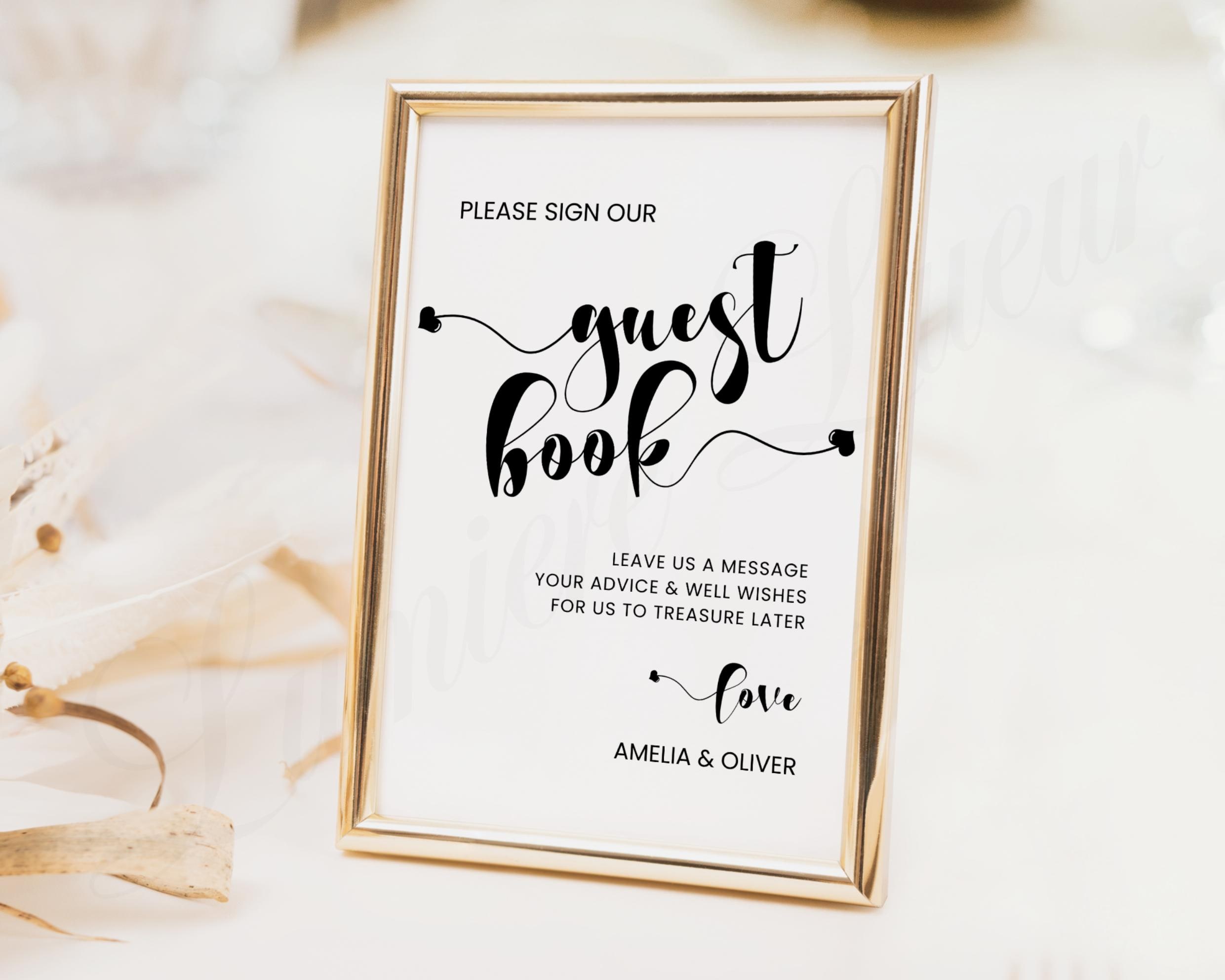 Please Sign Our Guestbook Sign, Wedding Guest Book Sign, Minimalist ...