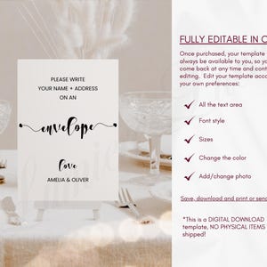 Write Your Address Envelope Sign Template, Minimalist Address the ...