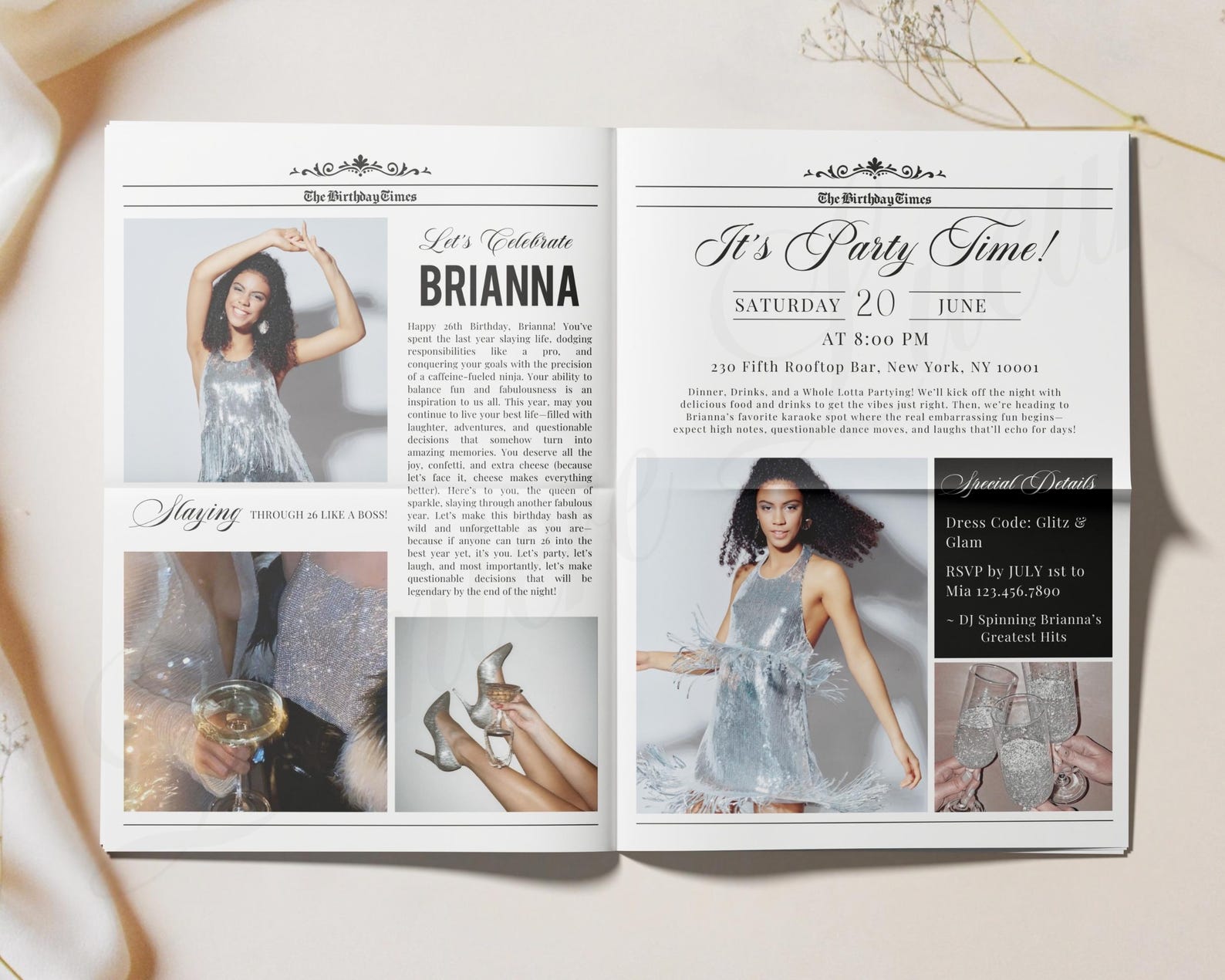 Fun Birthday Newspaper Template, Custom Newspaper for Birthday ...