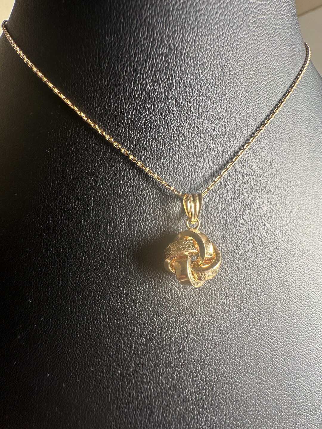 18K Solid Gold Chain, Love Knot Necklace, Cable Chain, Dainty Necklace ...