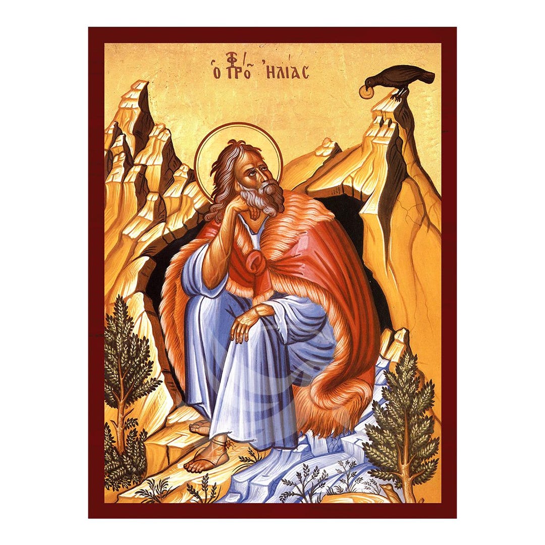 Prophet Elijah Icon, Handmade Greek Icon of Prophet Elijah, Byzantine ...