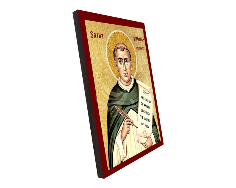Saint Thomas Aquinas Icon, Handmade Catholic Icon of Saint Thomas ...
