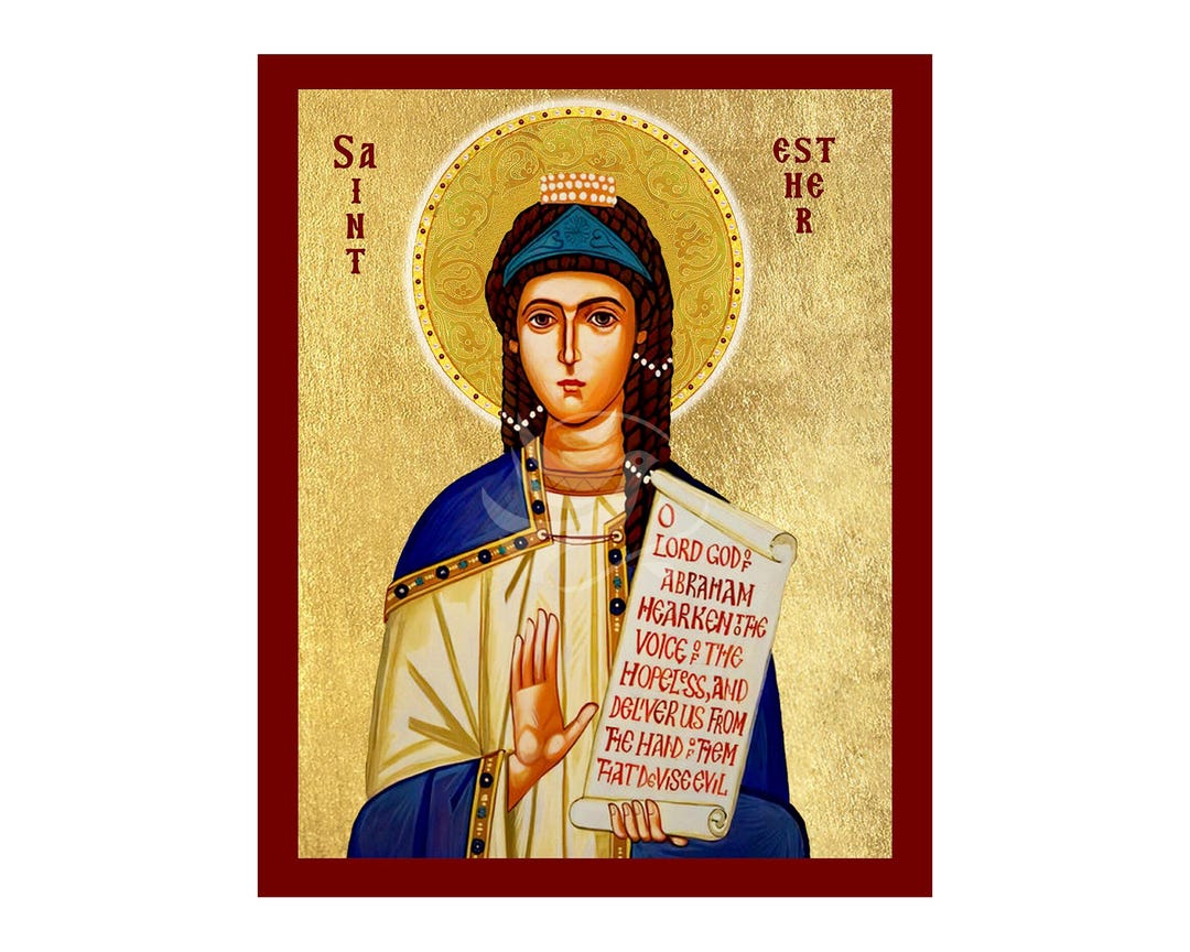 Icono de Santa Ester la Justa, icono cristiano de Santa Ester hecho a ...