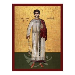 Saint Stephen the First Martyr Icon, Handmade Greek Icon of Saint ...