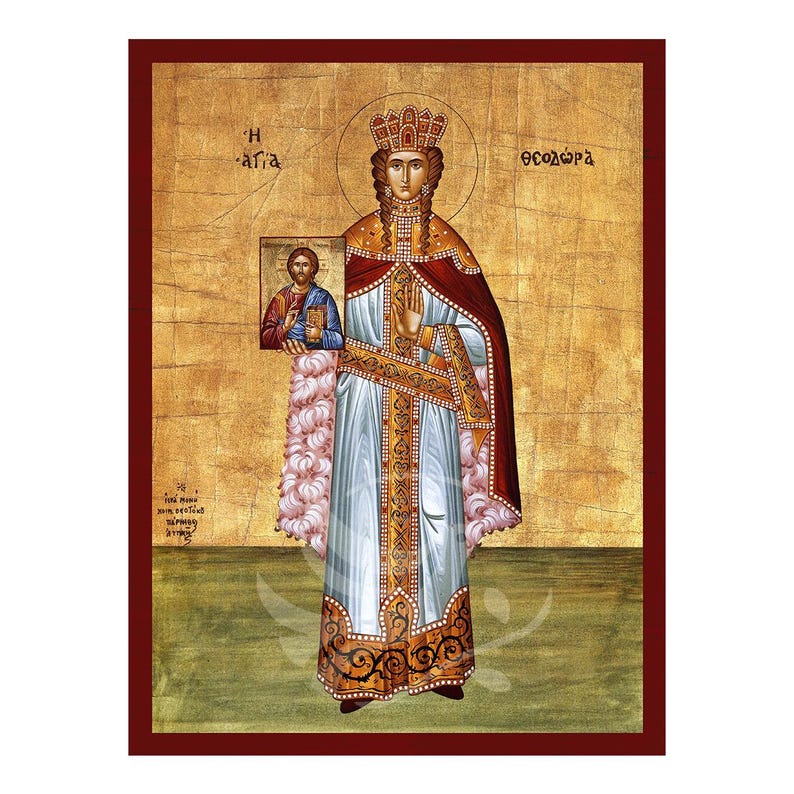 Saint Theodora the Empress Icon, Handmade Greek Icon of Saint Theodora ...