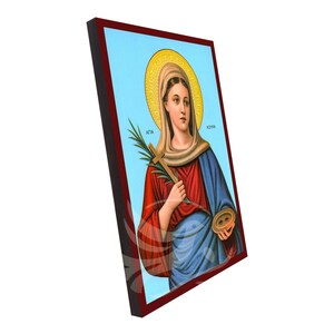 Saint Lucia Icon, Handmade Byzantine Icon of Agia Loukia, Religious Art ...