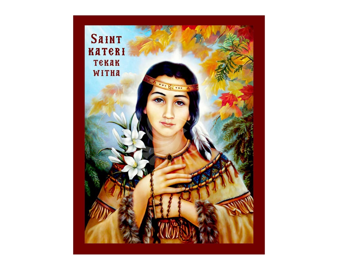 Santa Kateri Tekakwitha Icon, Handmade Religious Icon of Santa Kateri ...