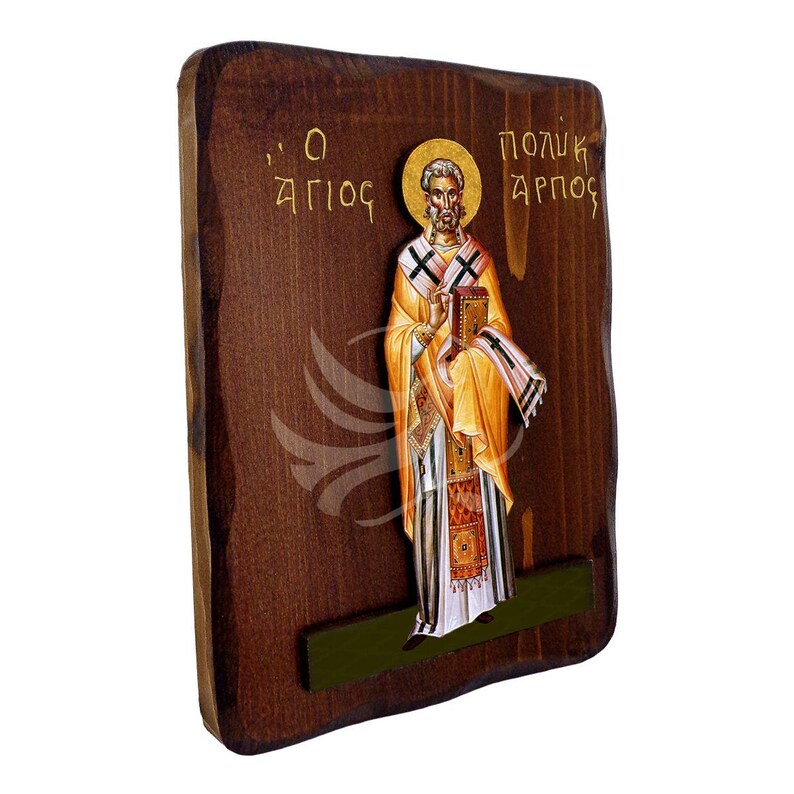 Saint Polycarp Icon, Handmade Greek Orthodox Icon of St Polycarp ...