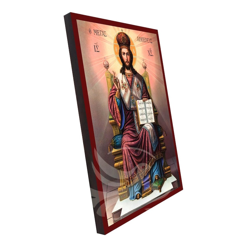 Jesus Christ the High Priest Icon, Handmade Greek Orthodox Icon of ...